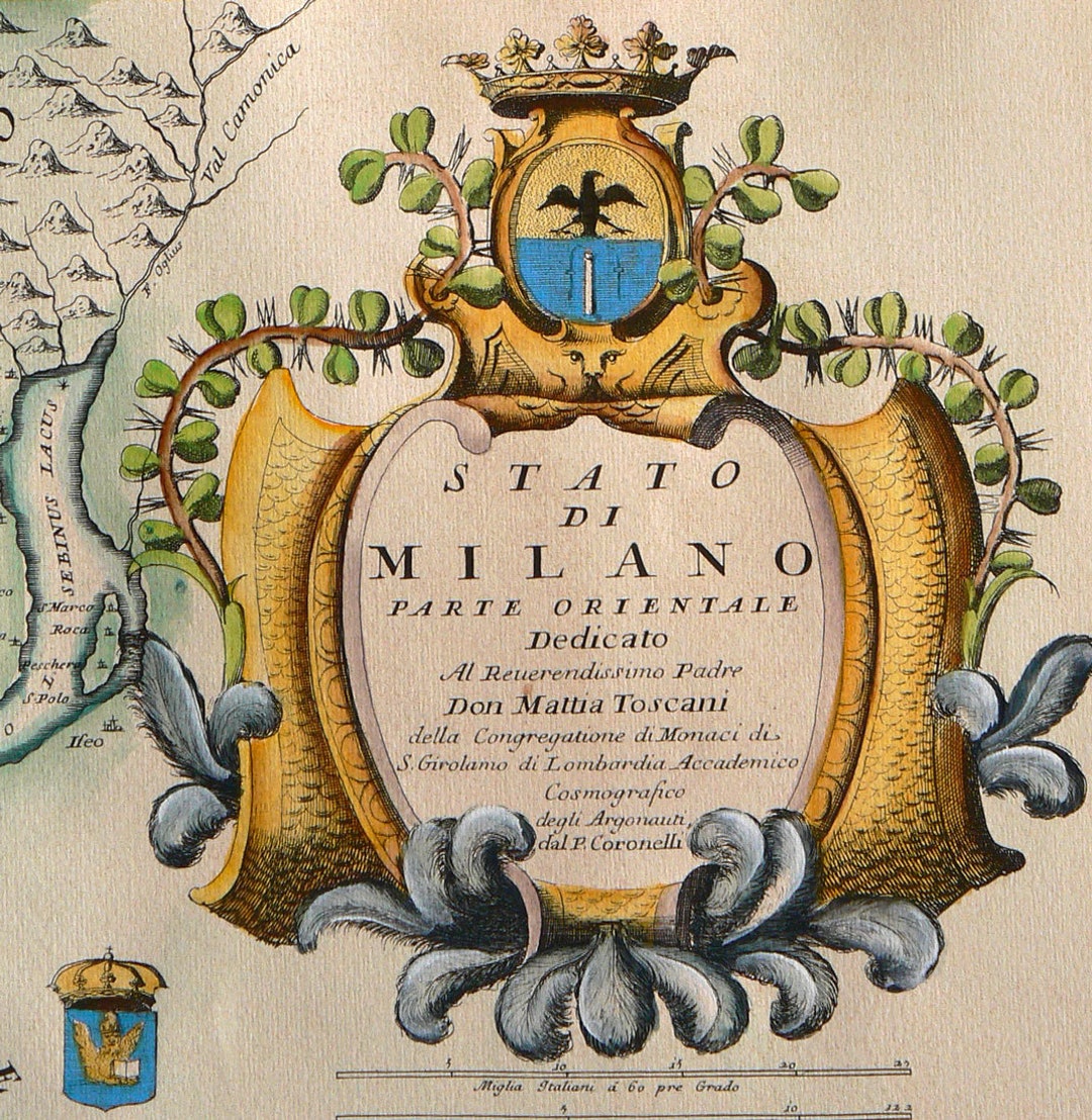 Italy Milan/state of Milan Antique City of Europe Hand Coloured - Etsy