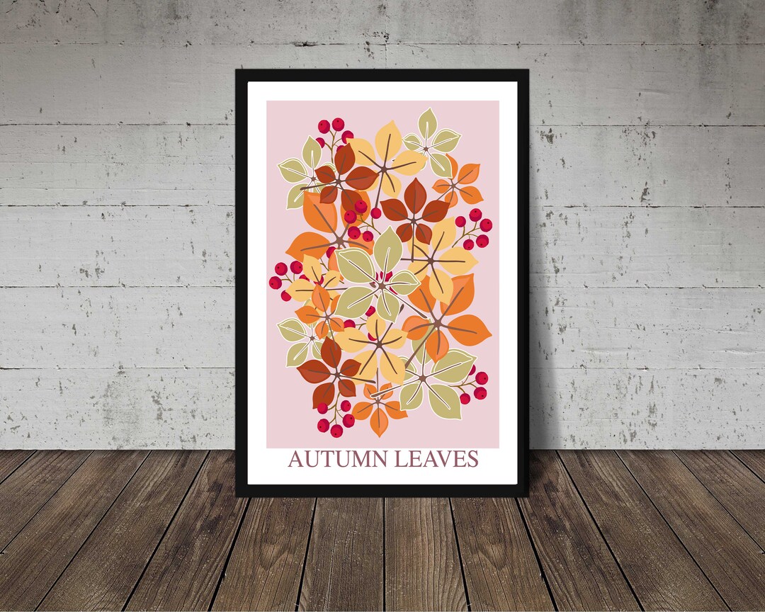 Autumn Leaves, Leaves, Modern Wall Art, Autumn Print, Printable Autumn ...
