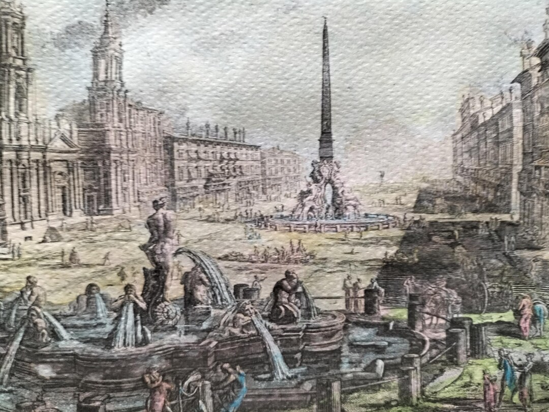 Piranesi, Rome, Piazza Navona, Italy, Hand Colored Etching, Drawings ...