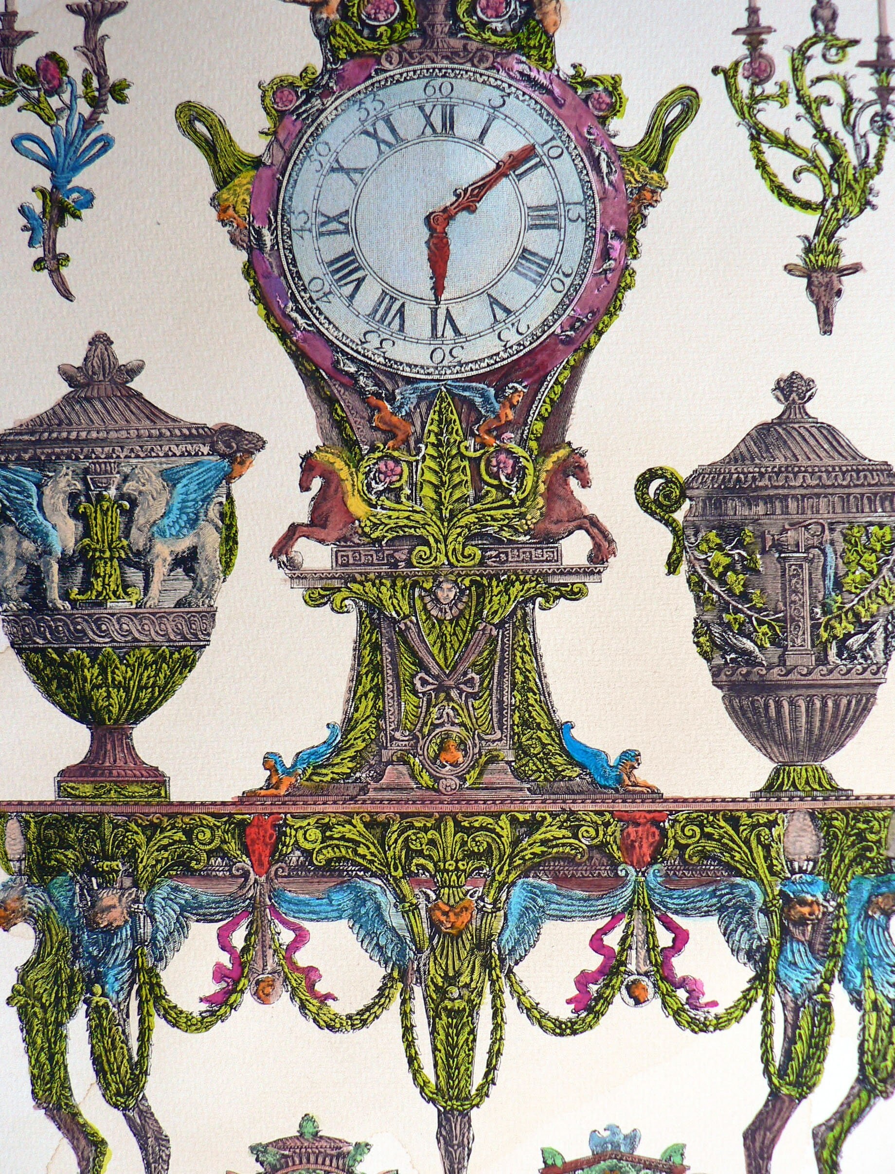 Piranesi - Clock IV - Hand Colored Etching - Etsy