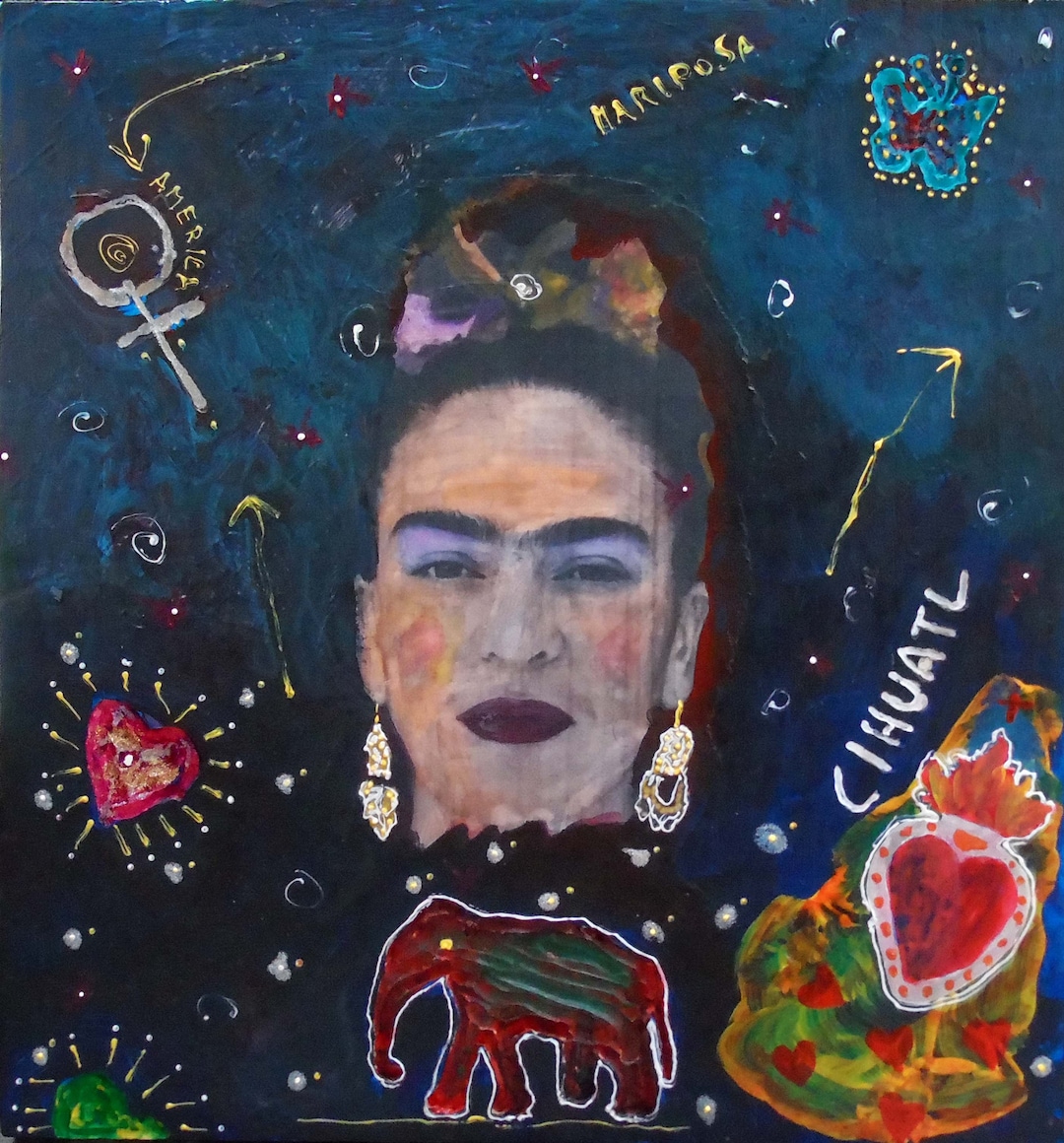 Frida Kahlo Handmade Mexican Art Frida Kahlo Portrait Mexico Pop Art ...