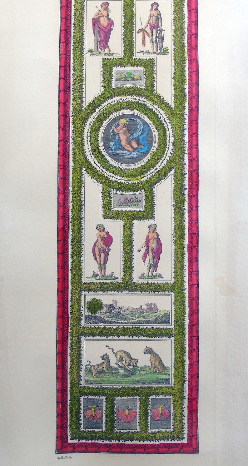 Raffaello Sanzio II Logge in the Vatican 1517, Neoclassical Print ...