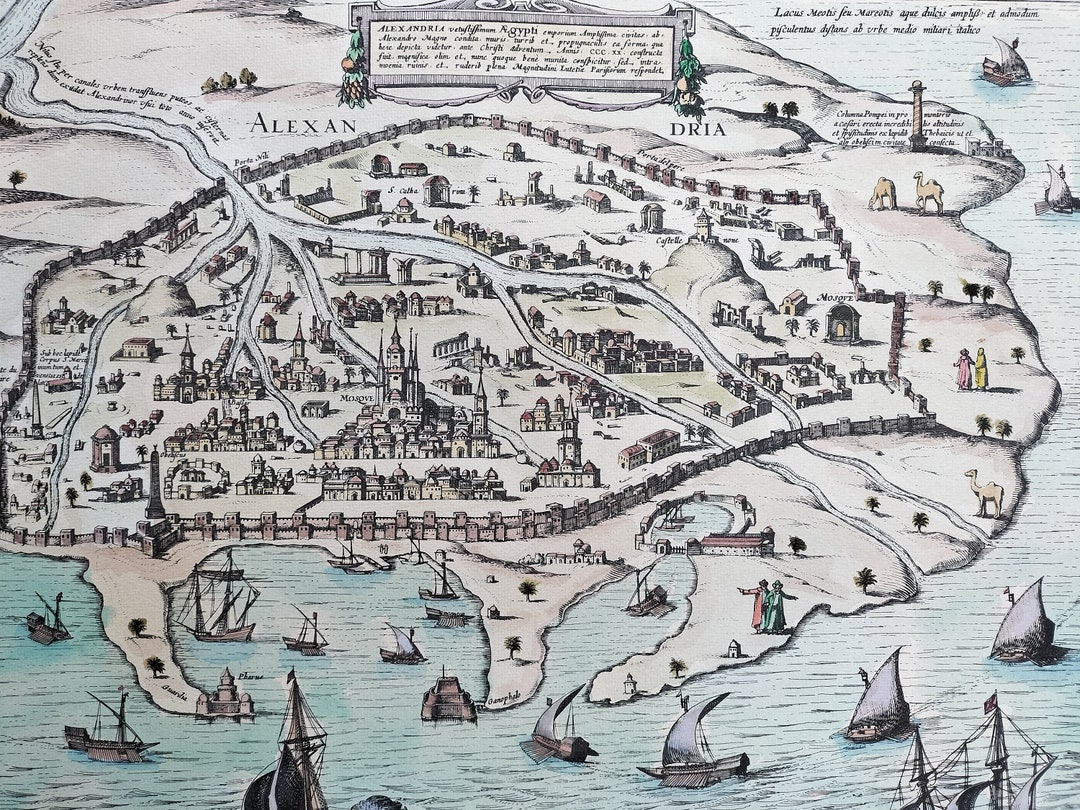 Alexandria /egypt - Ancient Maps Hand Colored - Etsy