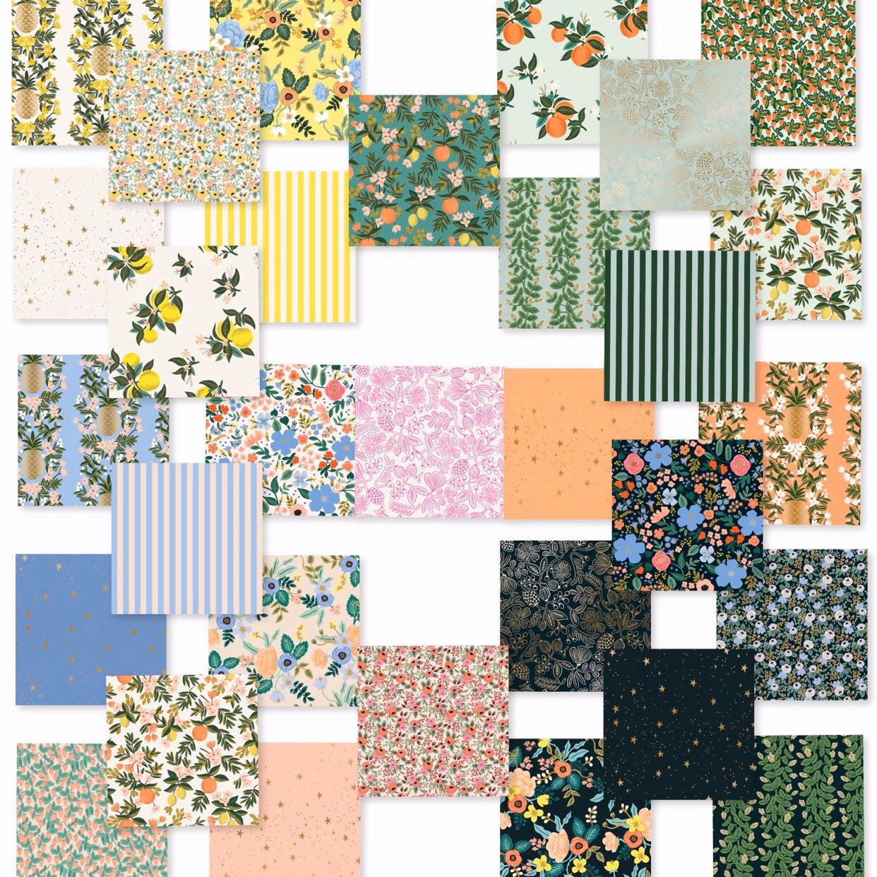 Primavera by Rifle Paper Co for Cotton and Steel in Mint Citrus Floral ...