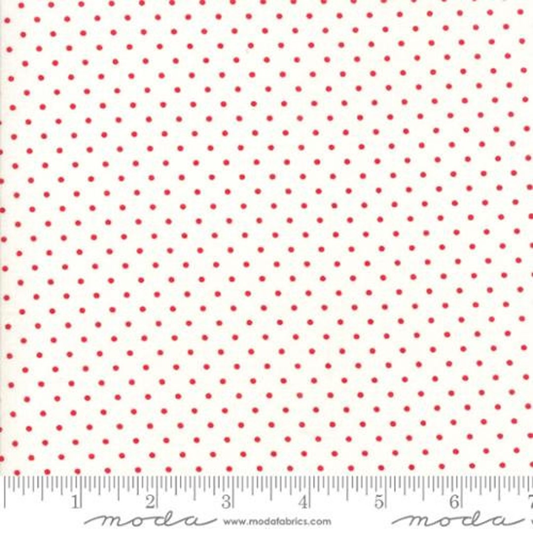 Moda Essential Dot in Red on White 8654 51 - Fabric Sold by Half Yard Increments, Cut ...