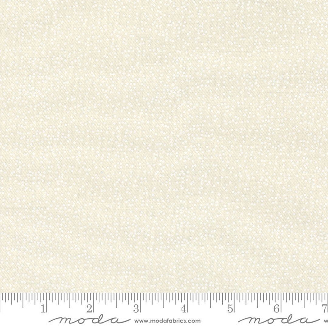 Moda Once Upon A Christmas Sugar Cookie Sprinkle Dots in White on White ...