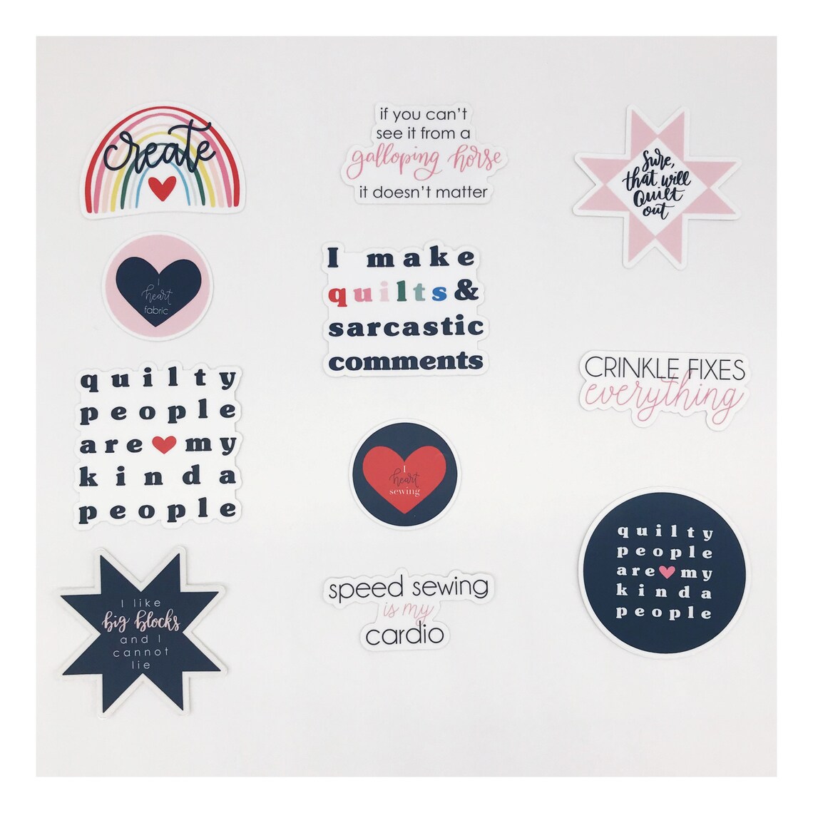 I Heart Fabric Vinyl Sticker - Perfecto para su equipo de acolchado ...