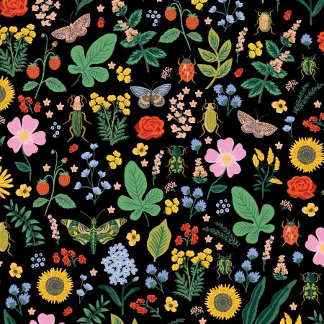 Curio in Black Metallic by Rifle Paper Co - Fabric Sold by Half Yard ...