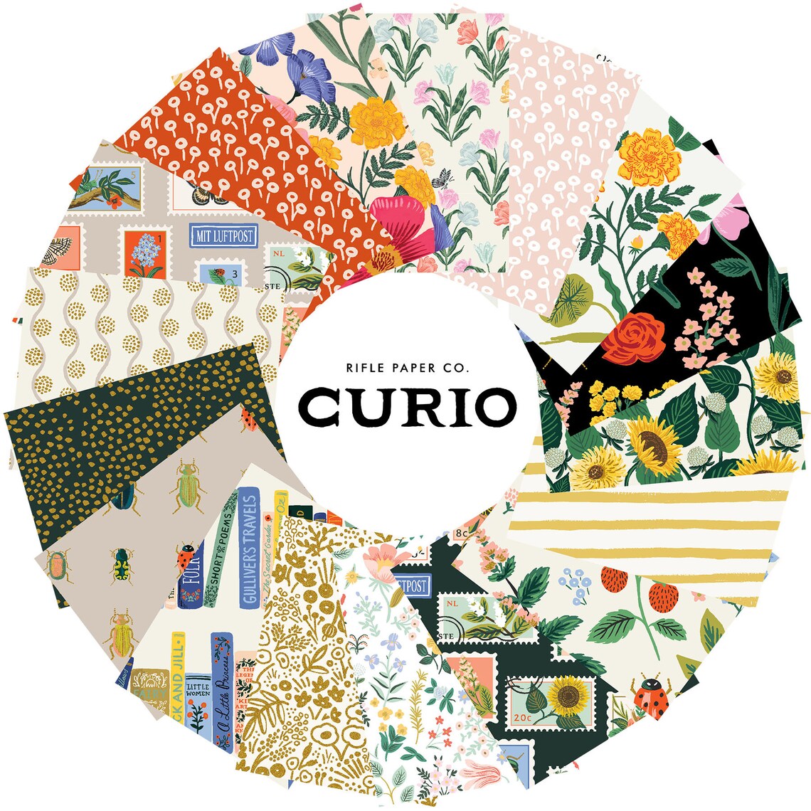 CANVAS - Curio Botanical Prints in Blue Multi by Rifle Paper Co ...