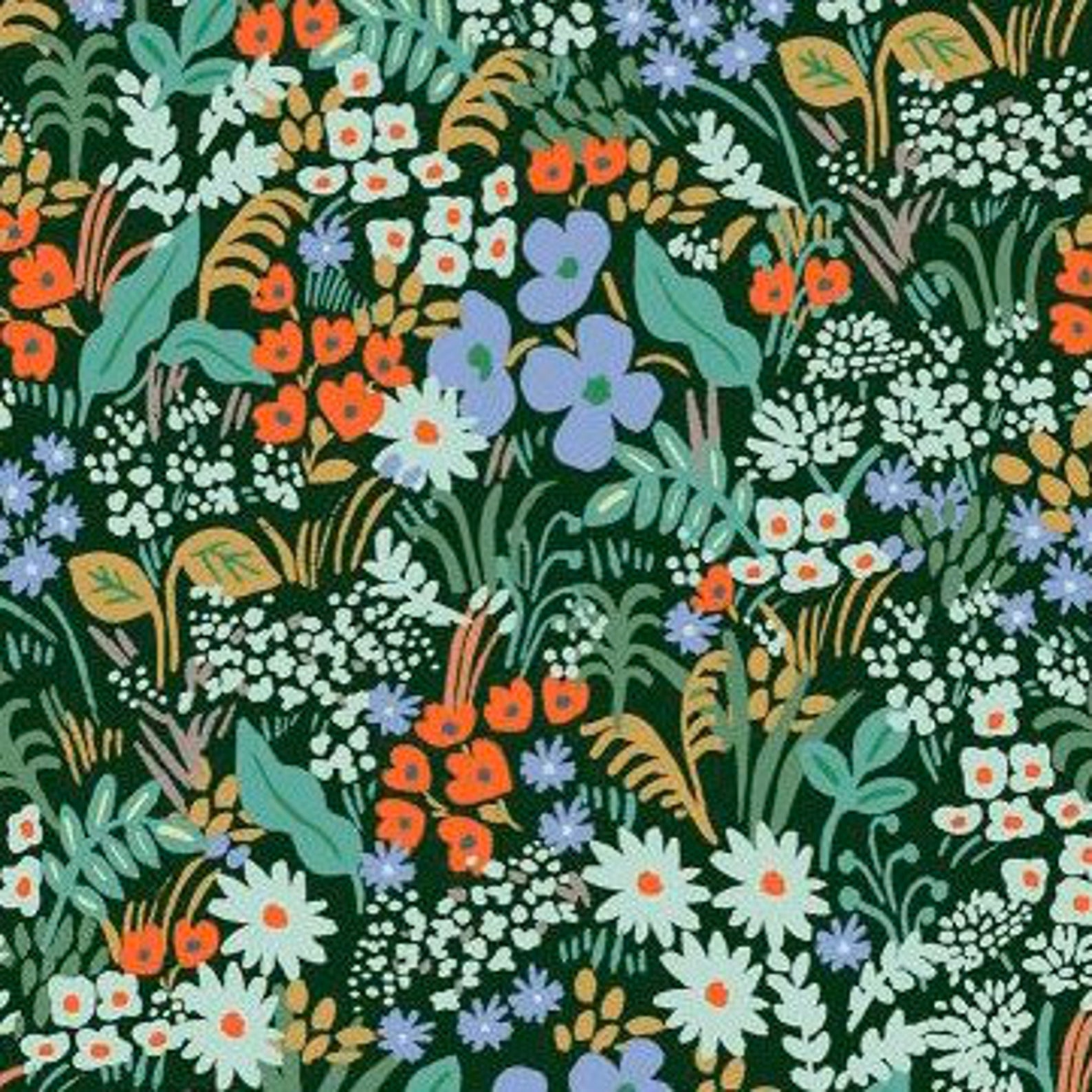 Meadow by Rifle Paper Co for Cotton and Steel in Hunter | Etsy