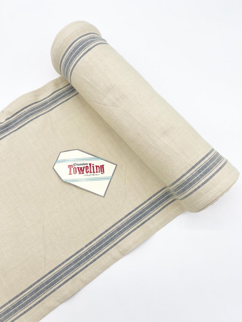 16” Wide Moda Textured TOWELING in Natural Woad Blue 12553 44 - Hemmed ...