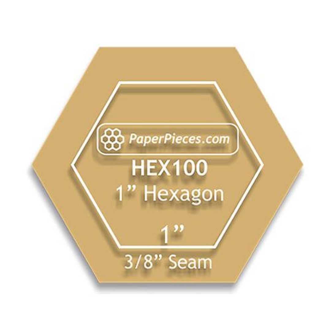 Paper Pieces 1” Hexagon / Hexie Acrylic Template With 3/8” Seam ...