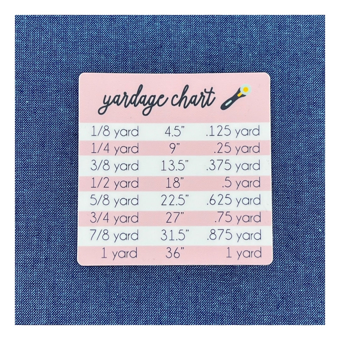Vinyl Yardage Chart Sticker - Perfect for Your Favorite Quilting Gear ...