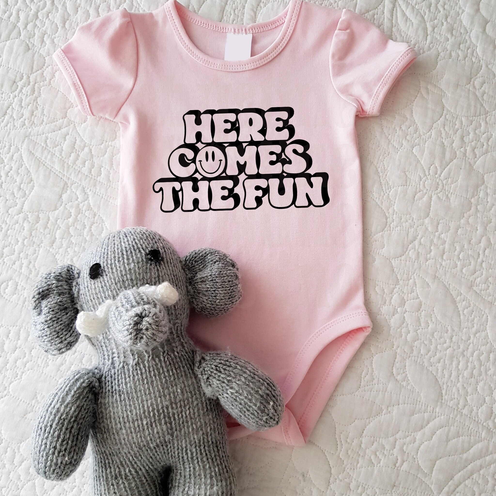 Here Comes the Fun Smiley Face SVG PNG | Baby Announcement Ideas | Here ...