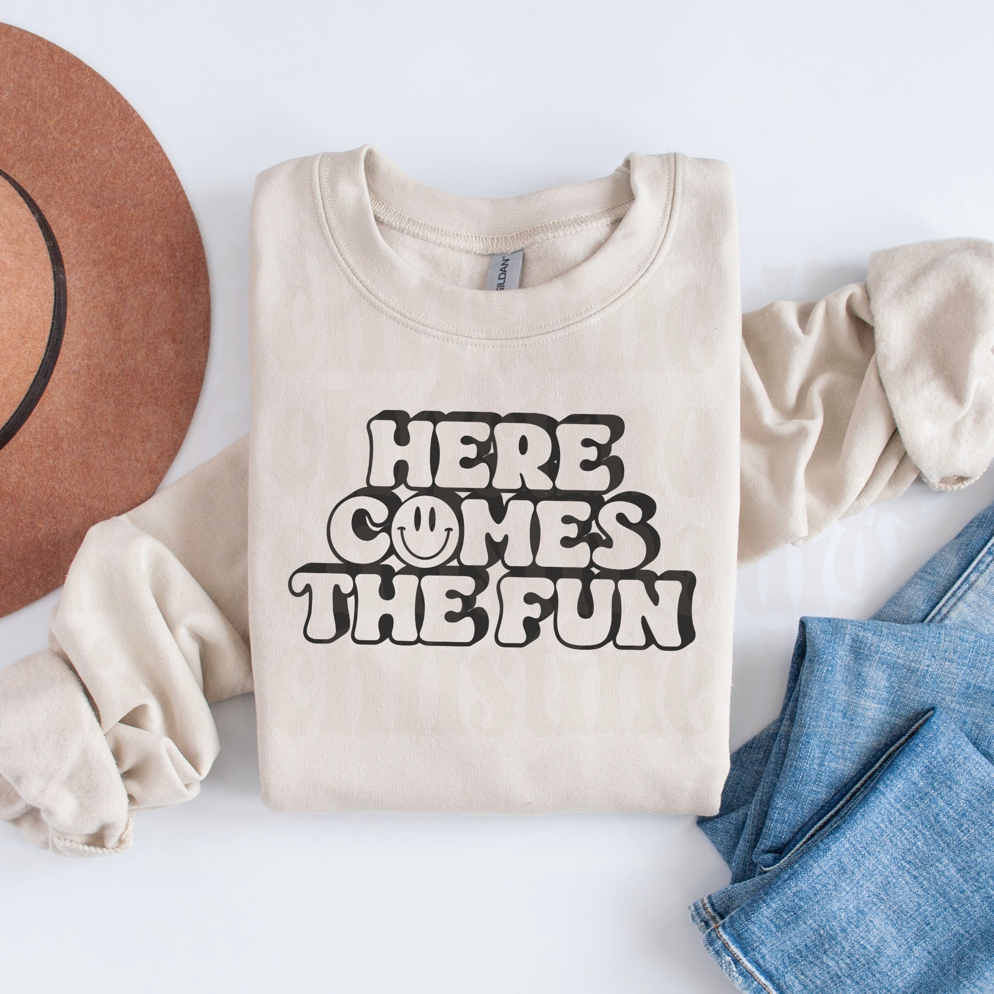 Here Comes the Fun Smiley Face SVG PNG | Baby Announcement Ideas | Here ...
