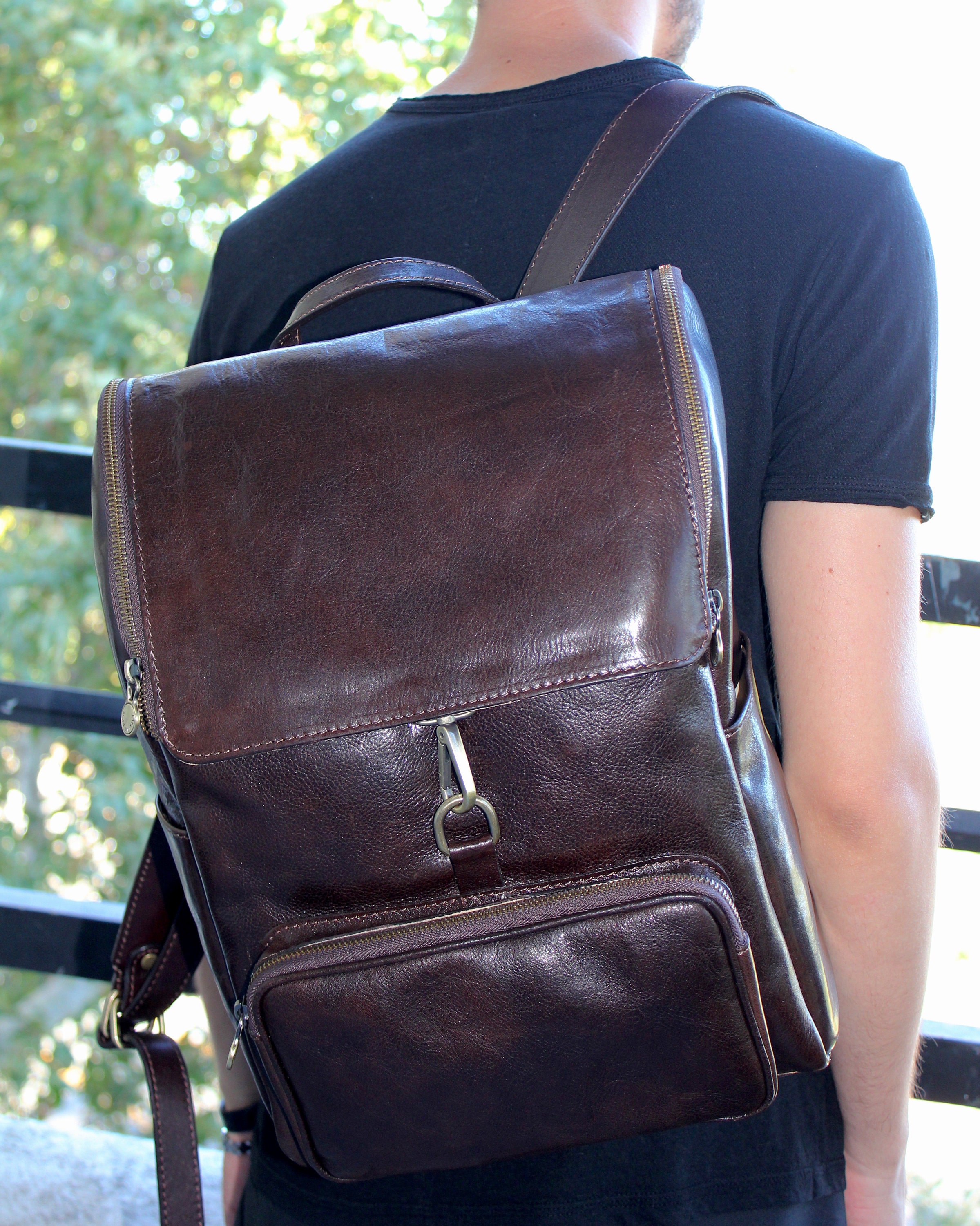 ITALIAN Leather Backpack HANDMADE in Italy vera Pelle - Etsy New Zealand