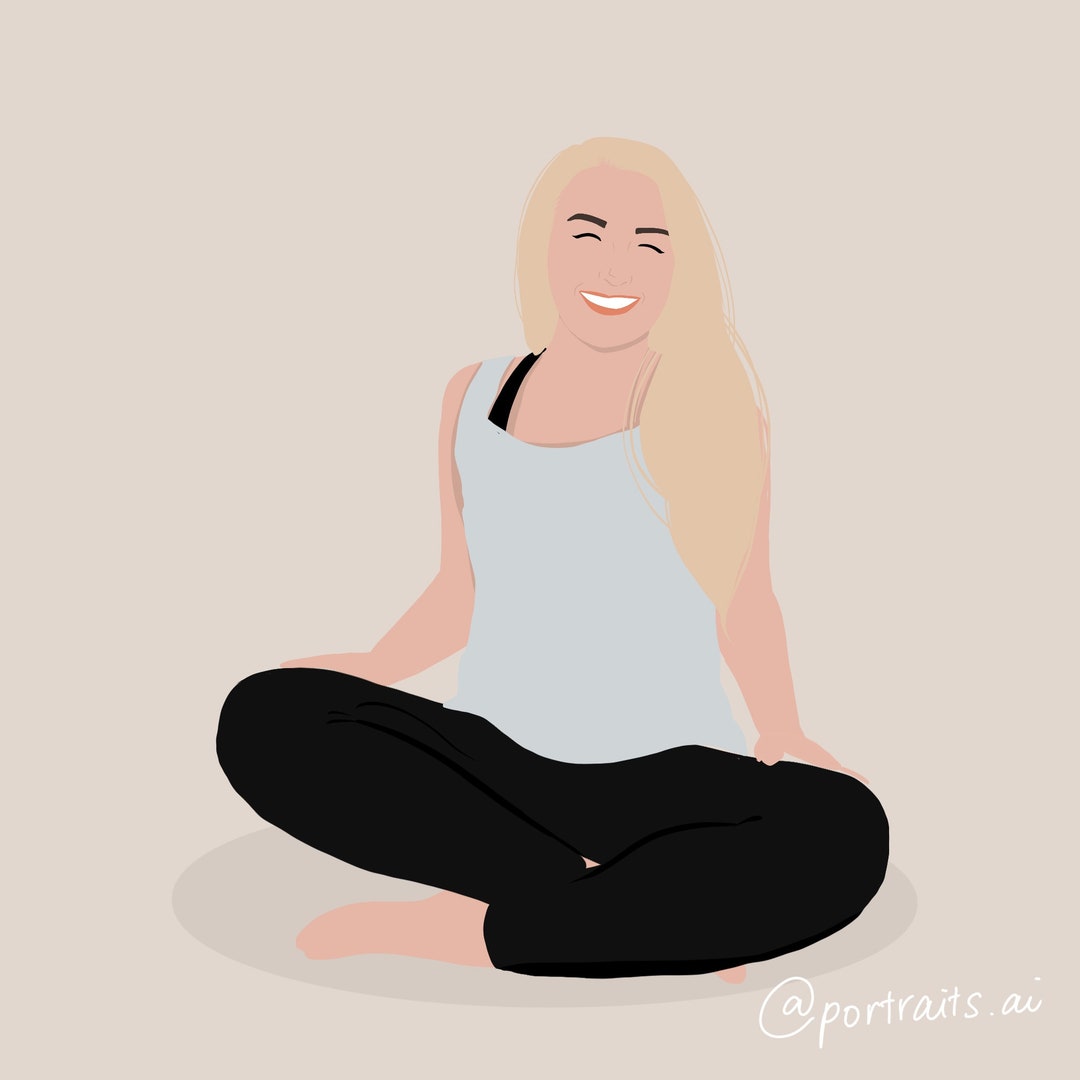 Single Person Full Body Digital Portrait Illustration | Custom Color ...