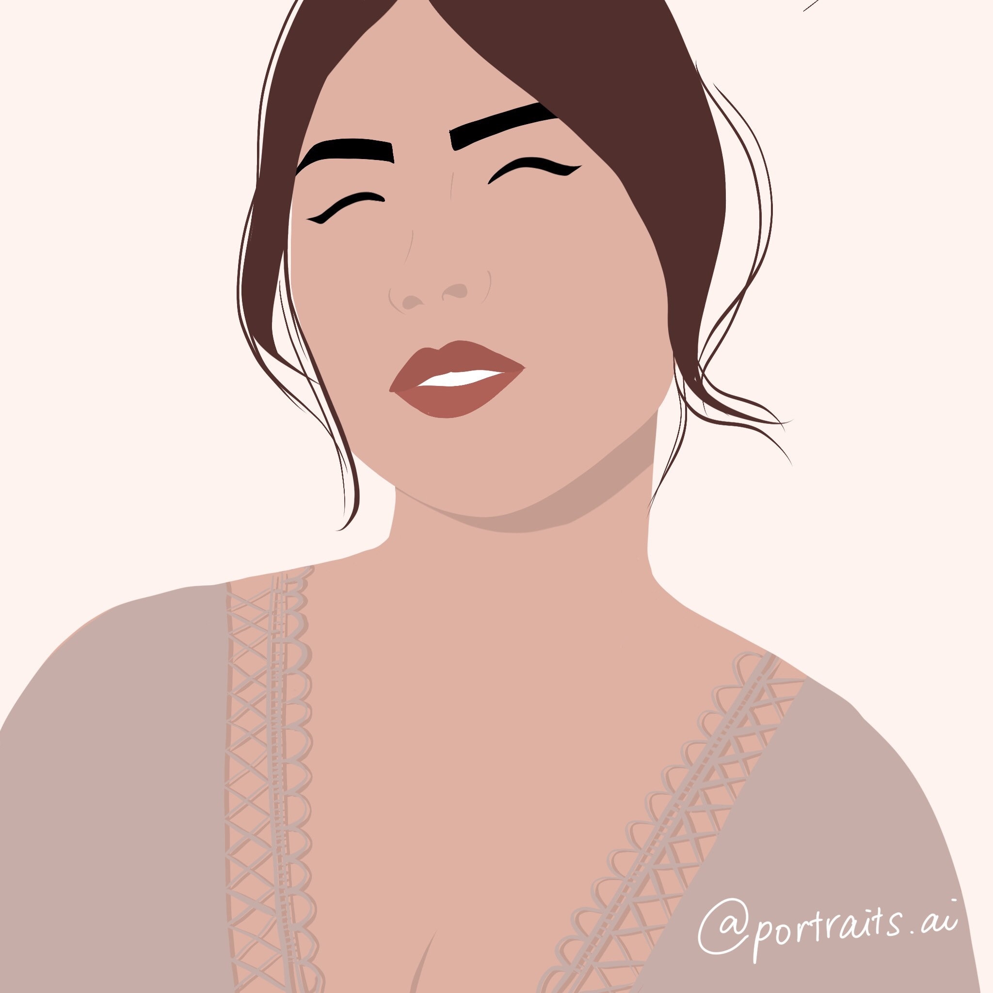 Custom 1 Person Digital Portrait Illustration | Shape Color Block - Etsy