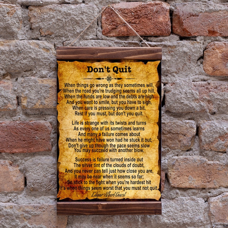 Dont Quit Poem - Etsy