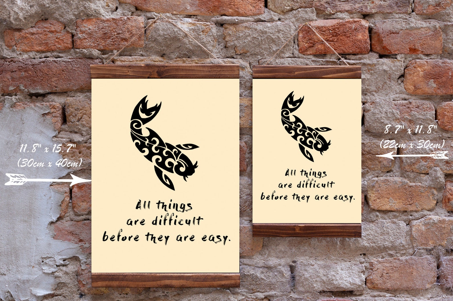 Koy Fish Motivational Wise Chinese Proverb, Gold Fish Charm Wise Man ...