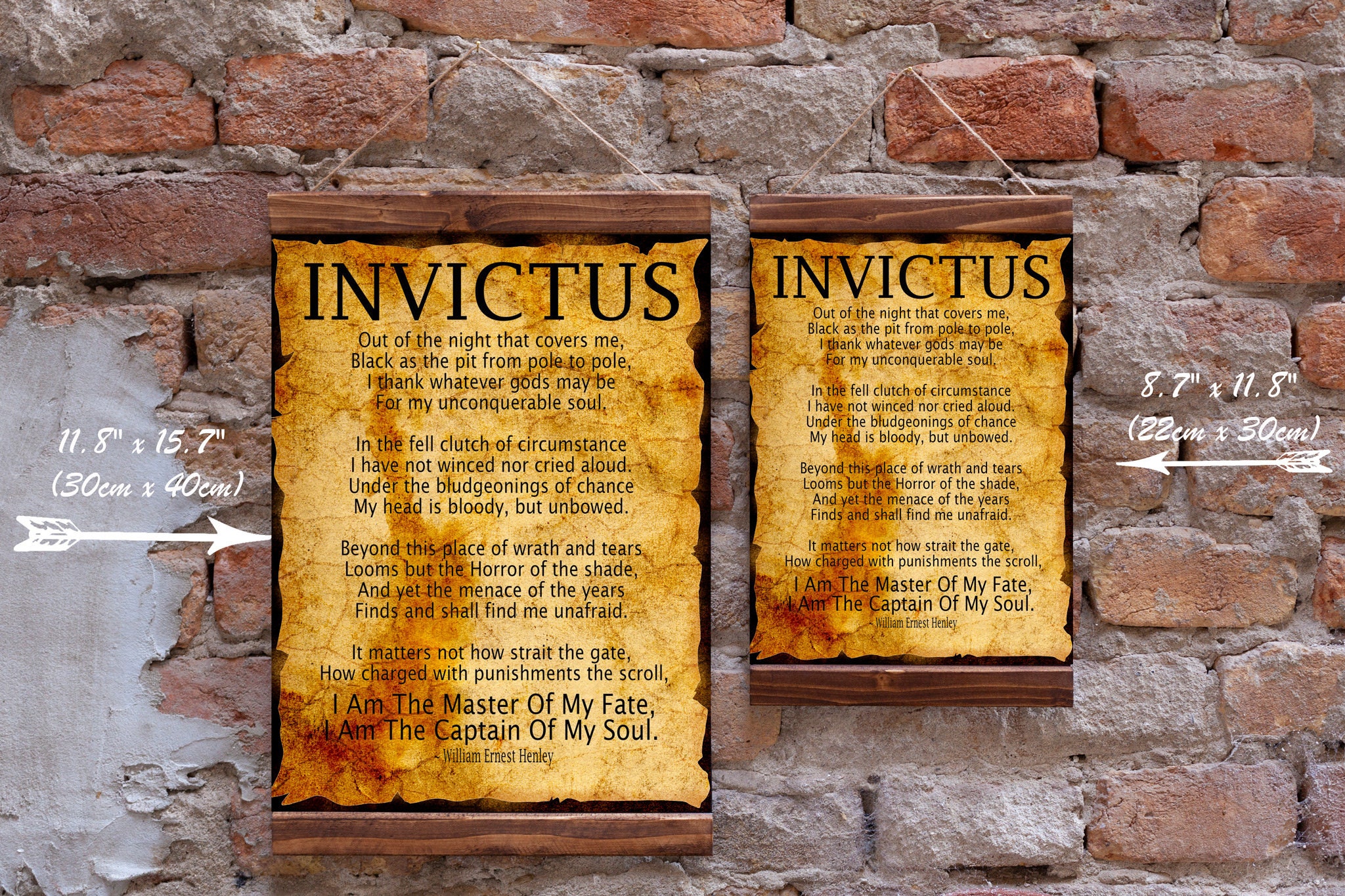 Invictus Poem Invictus Wood Framed Canvas Print by William - Etsy Canada