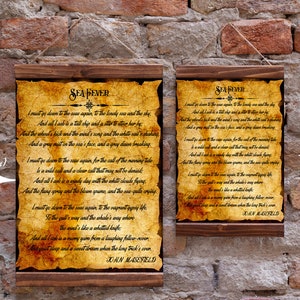 Sea Fever Poem by John Masefield Seafaring Poem Wall Art Wood Framed ...