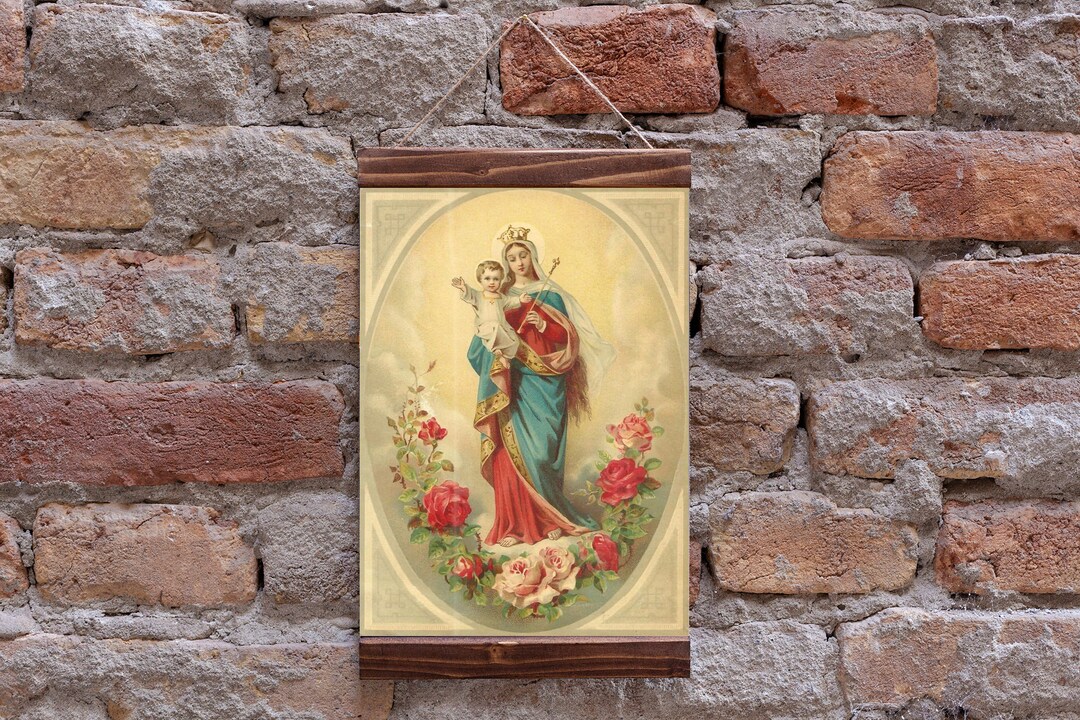 Virgin Mary and Child Holy Card Based on a Vintage Holy Card Catholic ...