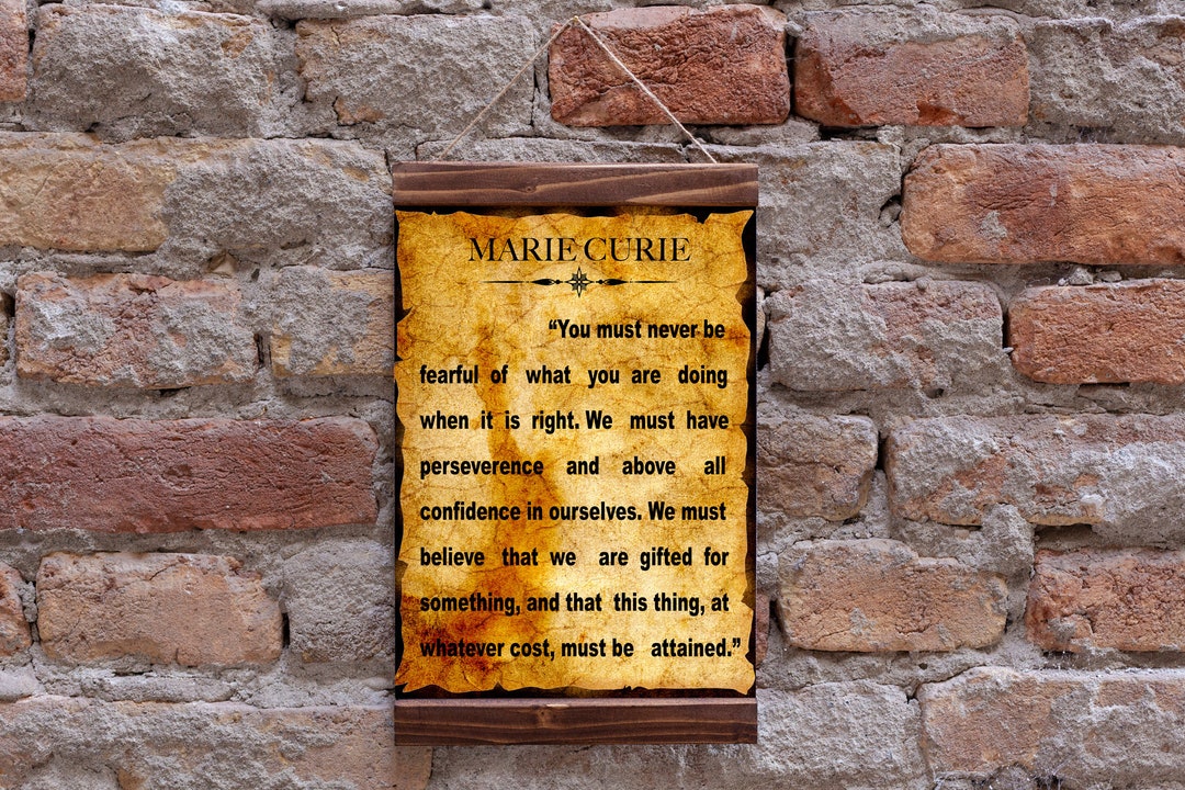 Marie Curie Quote Scientific Girl Quote Science Poster Wall Art Wood ...