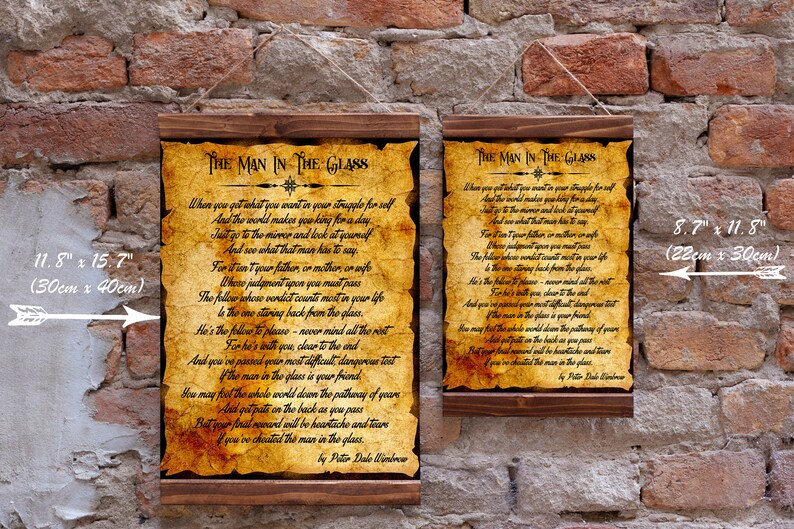 The Man in the Glass by Dale Wimbrow Poem Wall Art the Guy in - Etsy