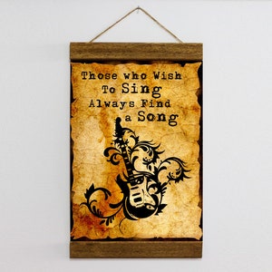 Set of 3 Music Quote Wood Framed Canvas Print , Pay for 2 and Get 3 ...