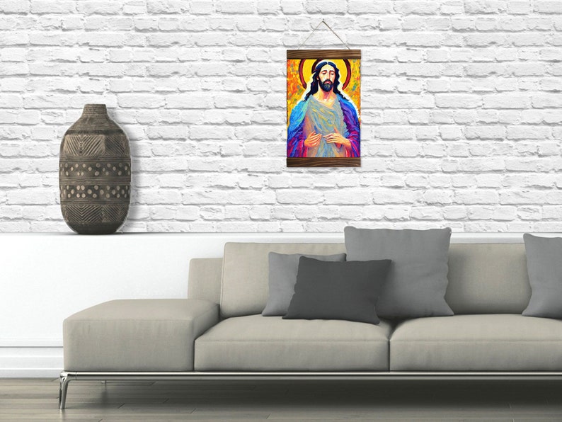 Vivid Colors Print of Jesus Christ of Nazareth Pray - Spiritual Wall ...