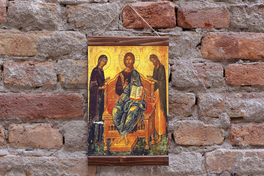Greek Orthodox Icon of Supplication Christian Religion Wood Framed ...