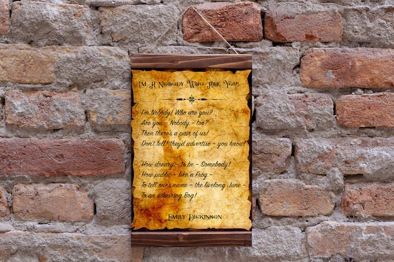 I'm A Nobody Who Are You Poem by Emily Dickinson Poetry | Etsy