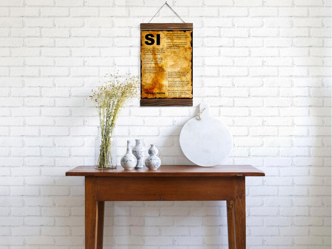 Si Par Rudyard Kipling Poème En Français Wall Art Wood Framed Canvas ...