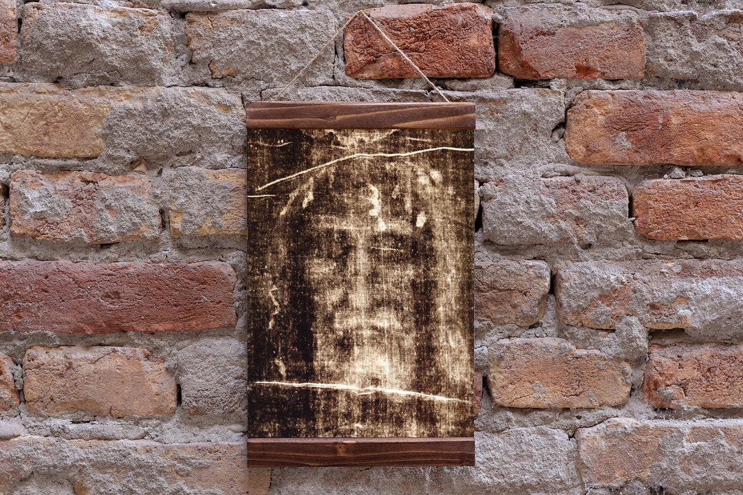 Shroud of Turin Face of Jesus the Holy Linen Wood Framed Canvas Print ...