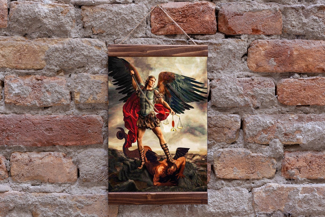 The Archangel Michael Catholic Icon Christian Religion Wood Framed ...