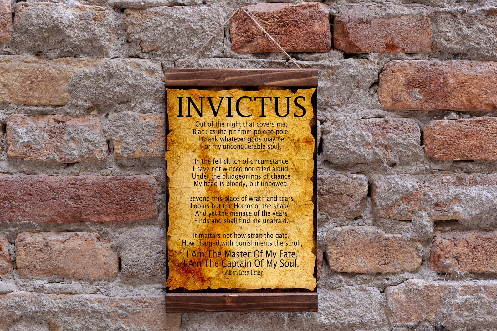 Invictus Poem Invictus Wood Framed Canvas Print by William | Etsy