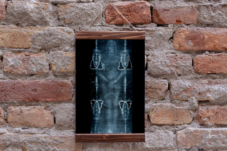 The Shroud of Turin X-ray Jesus Christ Wood Framed Canvas Print, the ...