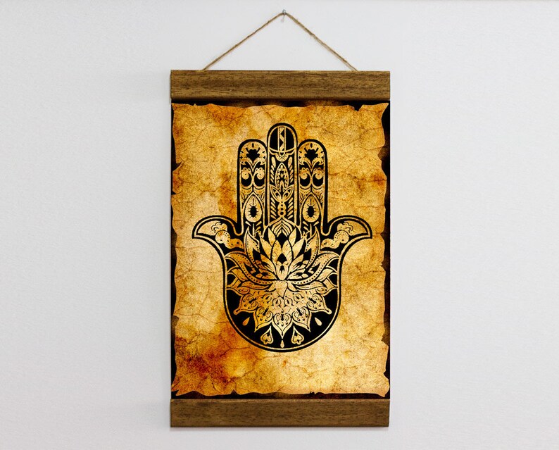 3 X Hamsa Hand Talisman Wood Framed Canvas Print Kabbalah - Etsy