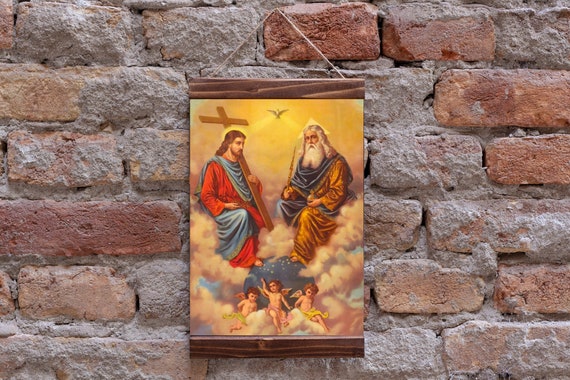 HOLY TRINITY ICON Catholic Icon Christian Religion Wood Framed - Etsy