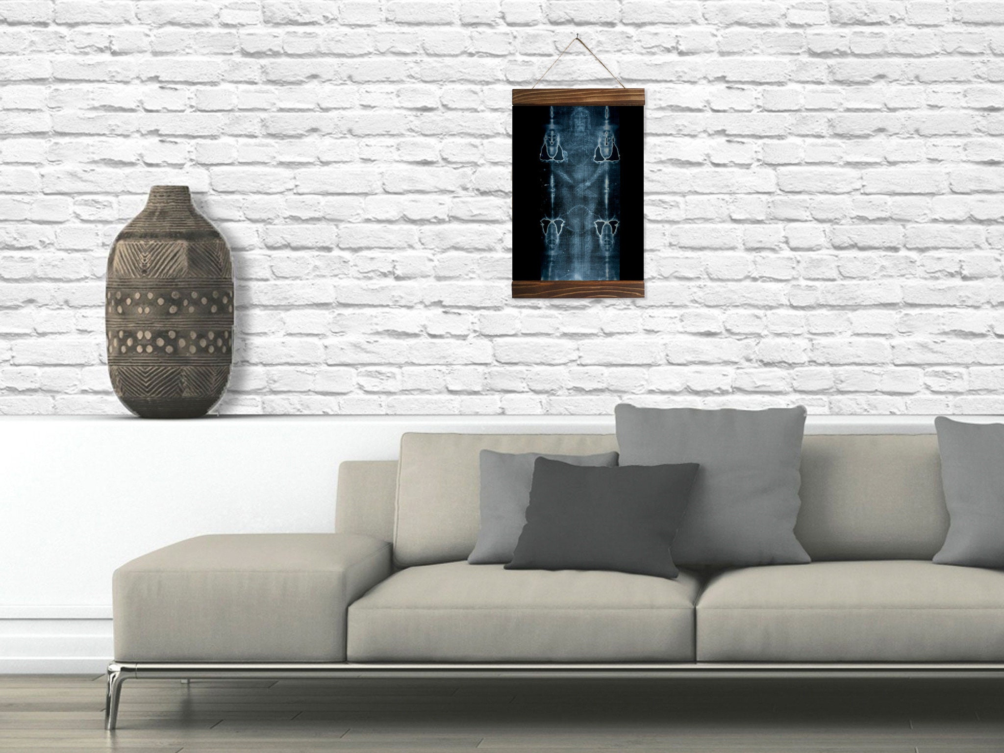 The Shroud of Turin X-ray Jesus Christ Wood Framed Canvas Print, the ...