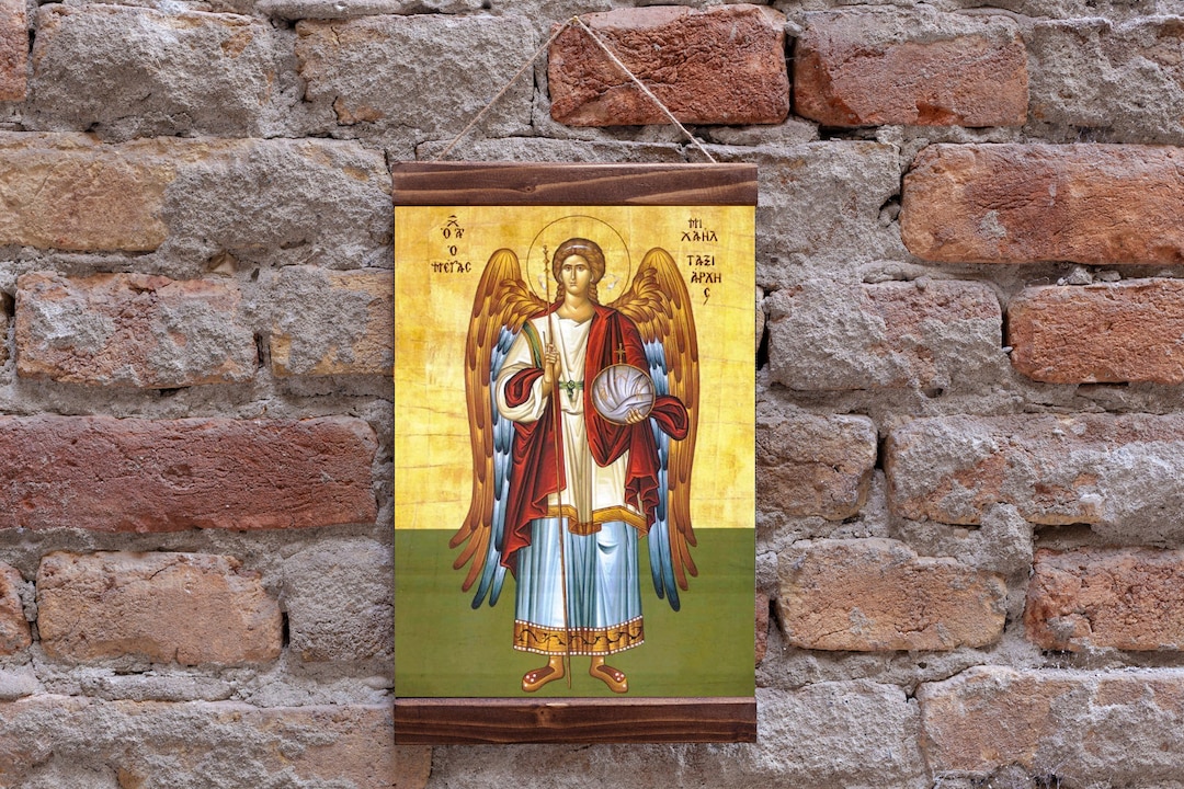 Archangel Michael Greek Orthodox Icon, Angel Michael Russian Icon ...