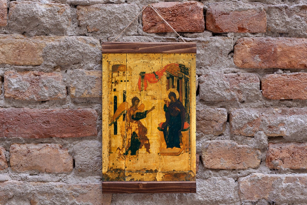 Annunciation by Andrei Rublev Благовещение Greek Orthodox Russian Icon ...