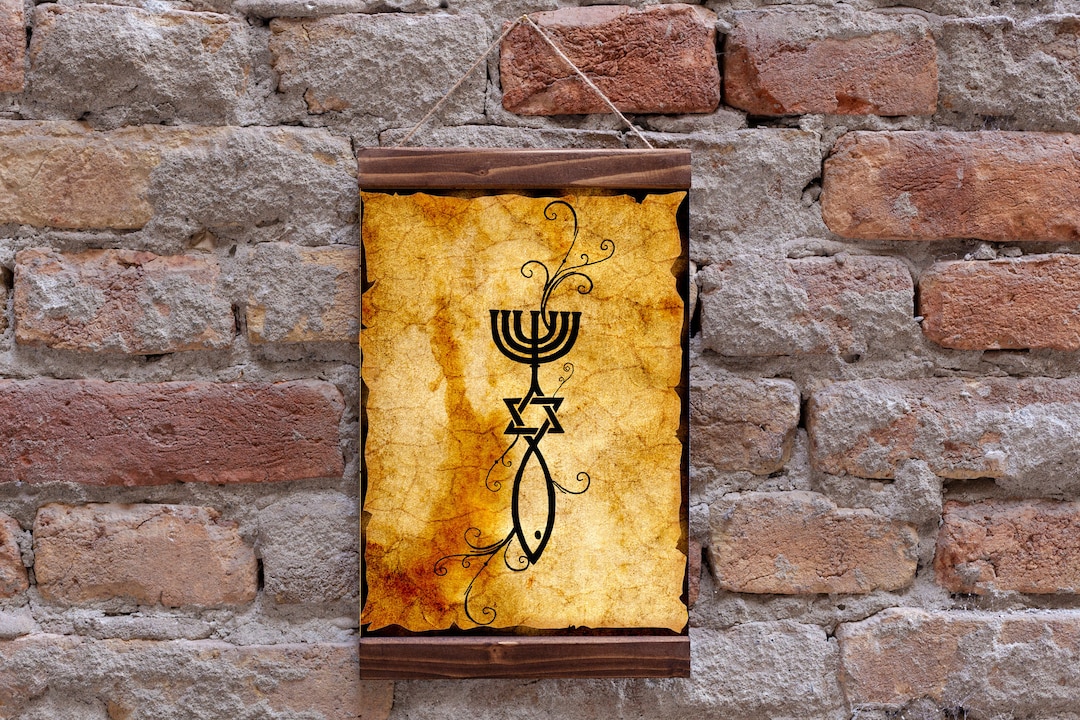 Symbol of Messianic Judaism Talisman Amulet Wood Framed Canvas Print ...