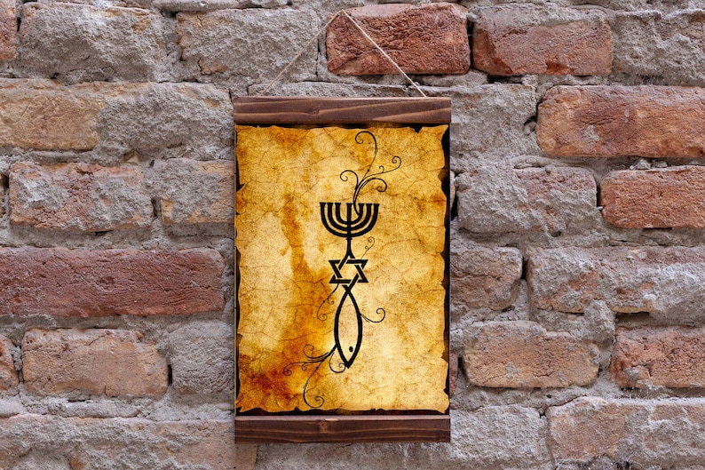 Symbol of Messianic Judaism Talisman Amulet Wood Framed Canvas - Etsy