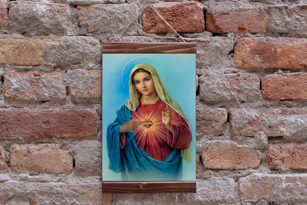 The Immaculate Heart of Mary Roman Catholic Christian Icon , Mother of ...