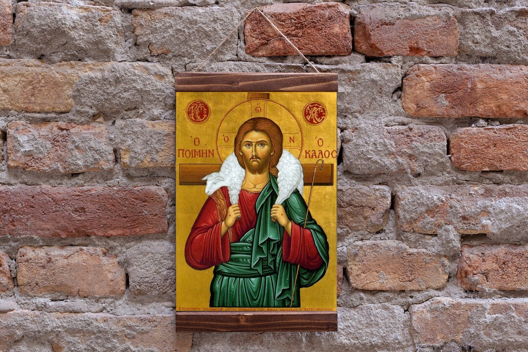 Jesus Christ the Good Shepherd Greek Byzantine Orthodox Christian Icon ...