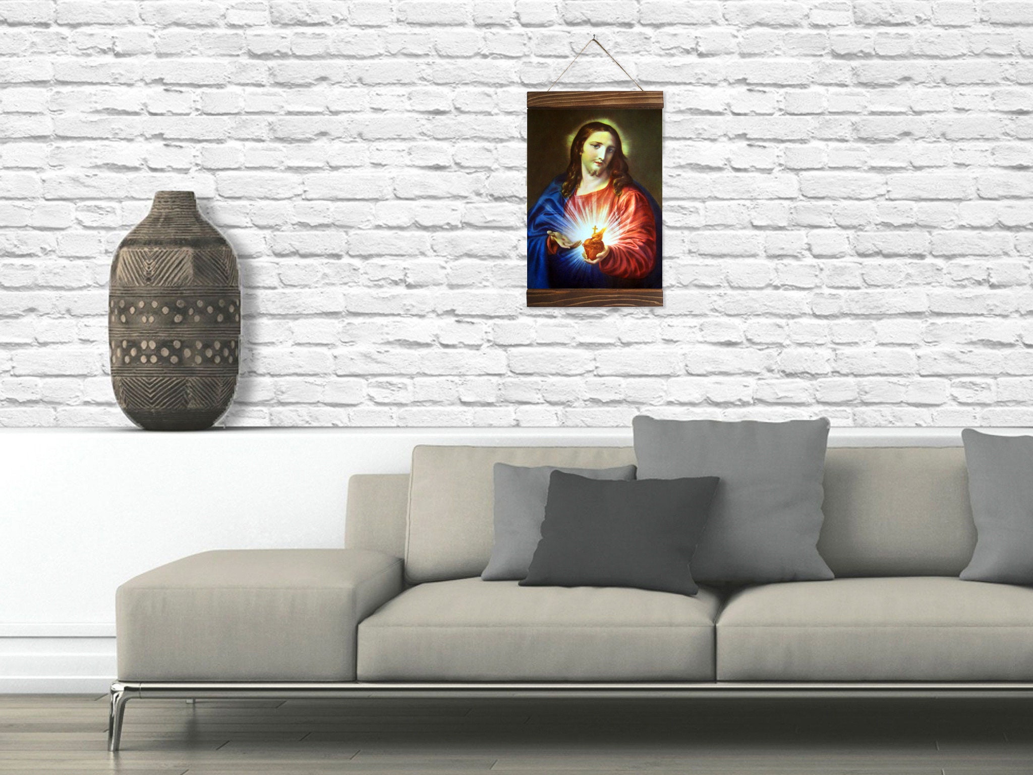 The Sacred Heart of Jesus by Pompeo Batoni 1767, Wood Framed Canvas ...