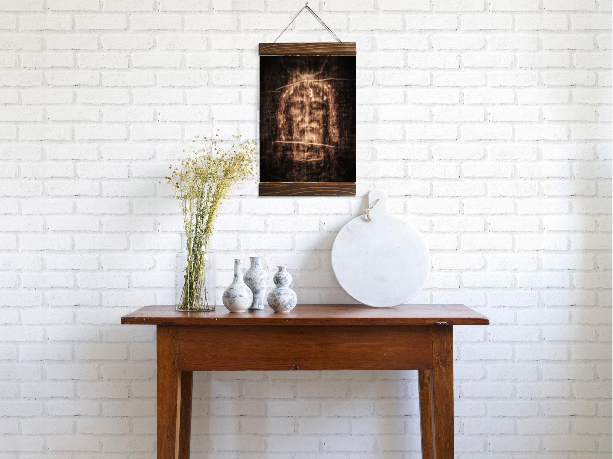 Shroud of Turin Face of Jesus the Holy Linen Wood Framed Canvas Print ...