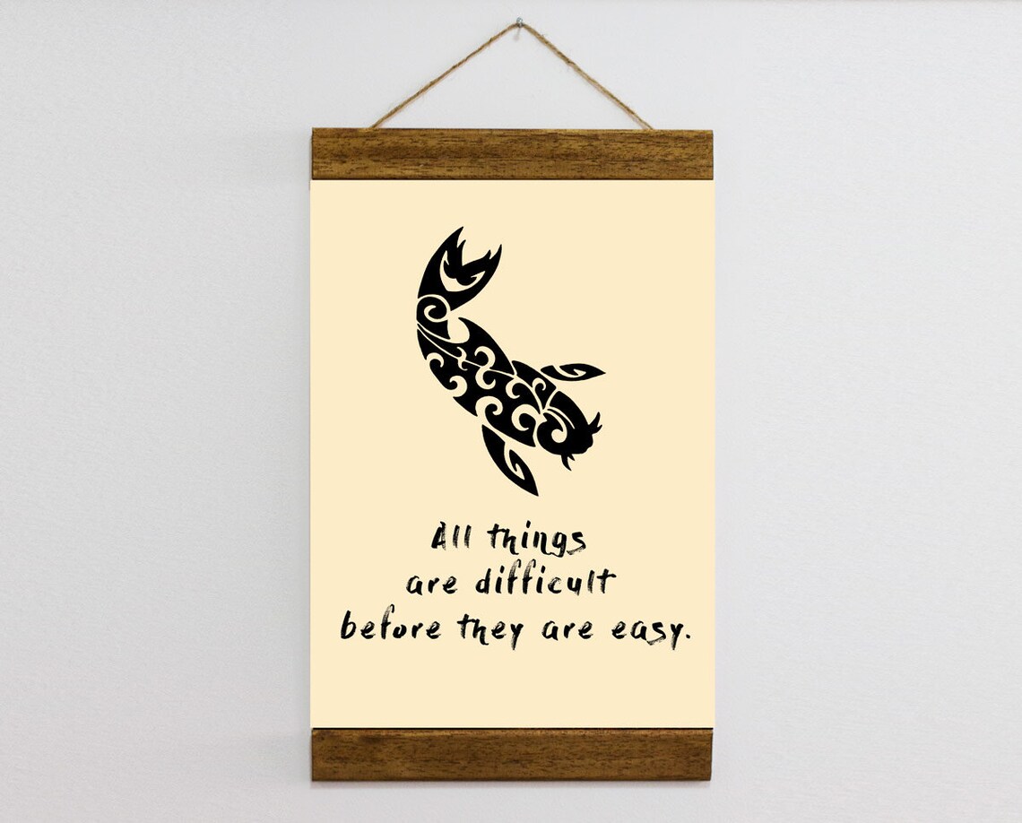Koy Fish Motivational Wise Chinese Proverb Gold Fish Charm - Etsy